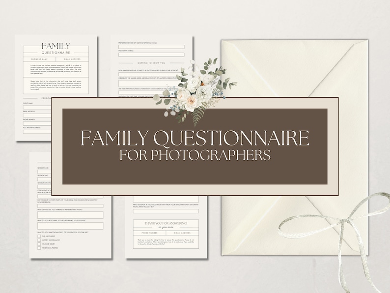 Family Session Photography Client Questionnaire Form, Canva Modern ...
