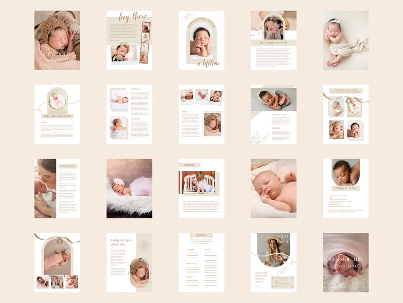 Canva Boho Newborn Session Client Guide With Content Etsy