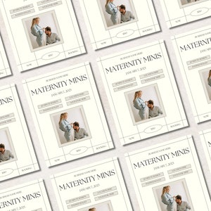 Maternity Mini Session Template Canva, Modern, Maternity Photographer ...