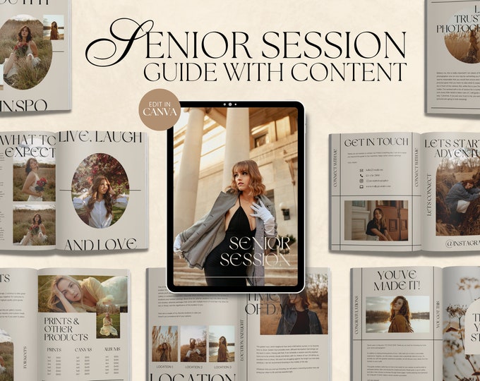 Senior Session Prep Guide, What to Wear Style Guide, Canva Template ...