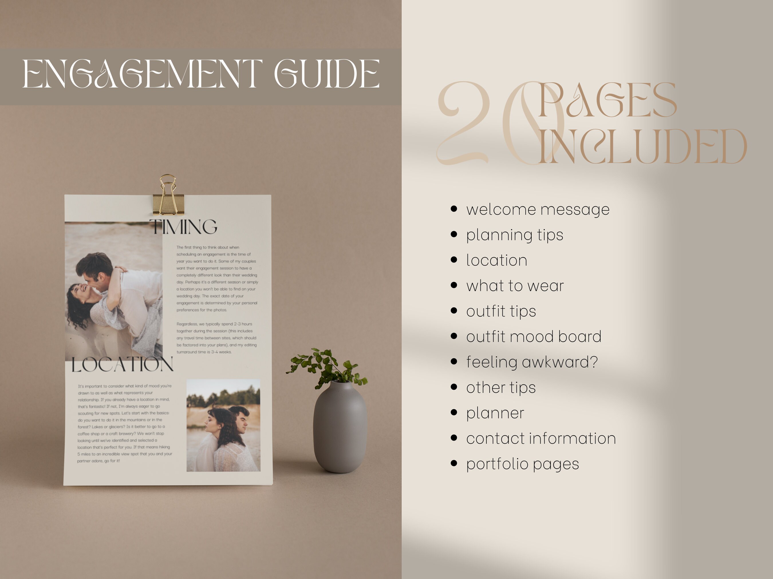 CANVA Photographer Guide Bundle, Modern Wedding Photography Welcome Guide With Content, Client ...