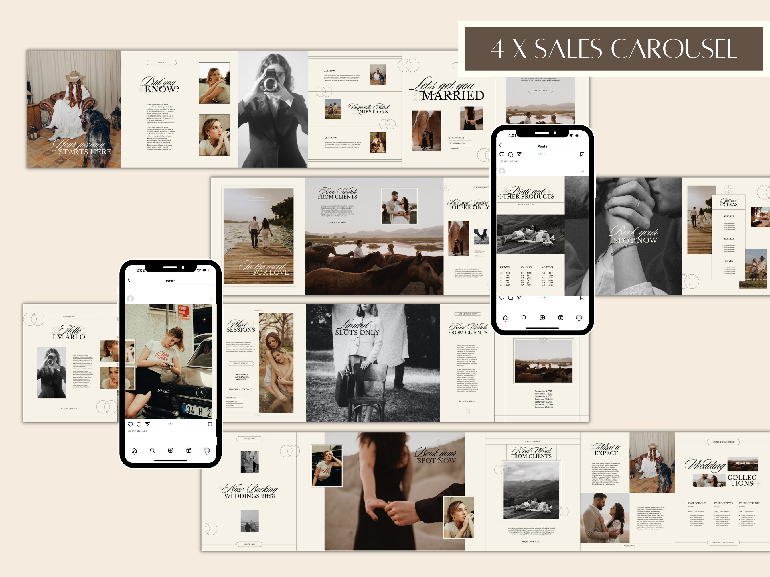 CANVA Modern Instagram Post Carousel, Editable IG Templates ...