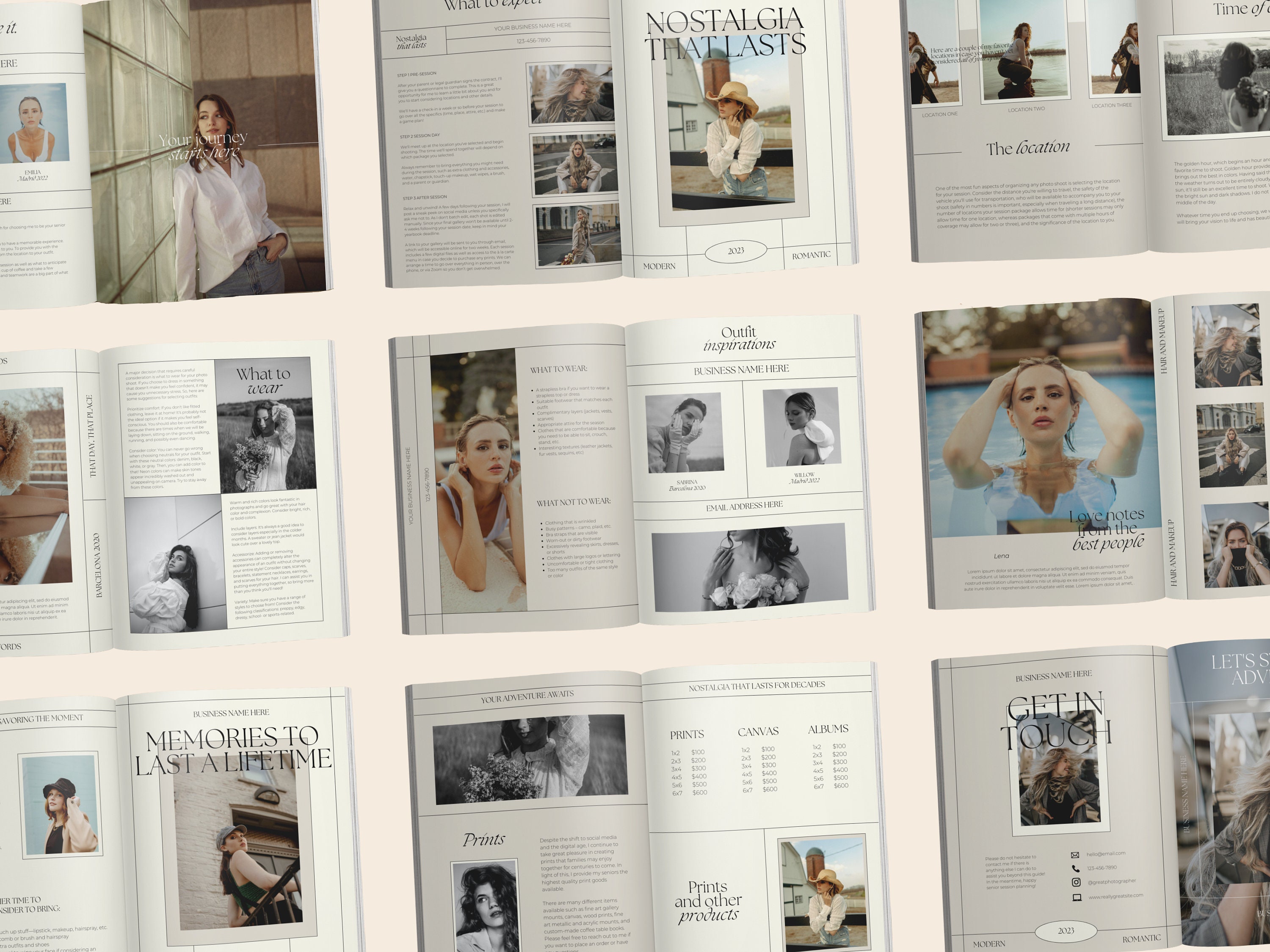 CANVA Modern Senior Session Guide With Content, Pre-written Welcome ...