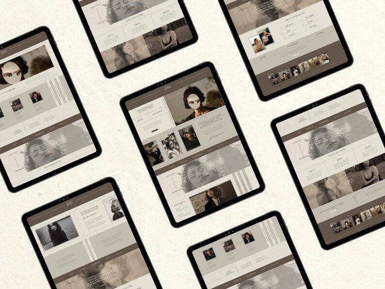 Wix Website Template for Wedding Photographer, Modern Luxe Brown ...