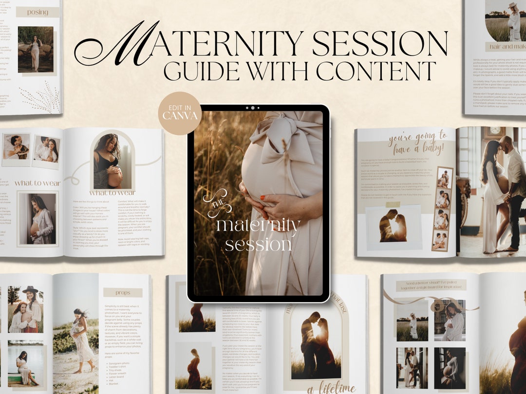 CANVA Boho Maternity Session Client Guide With Content, Pre-written ...