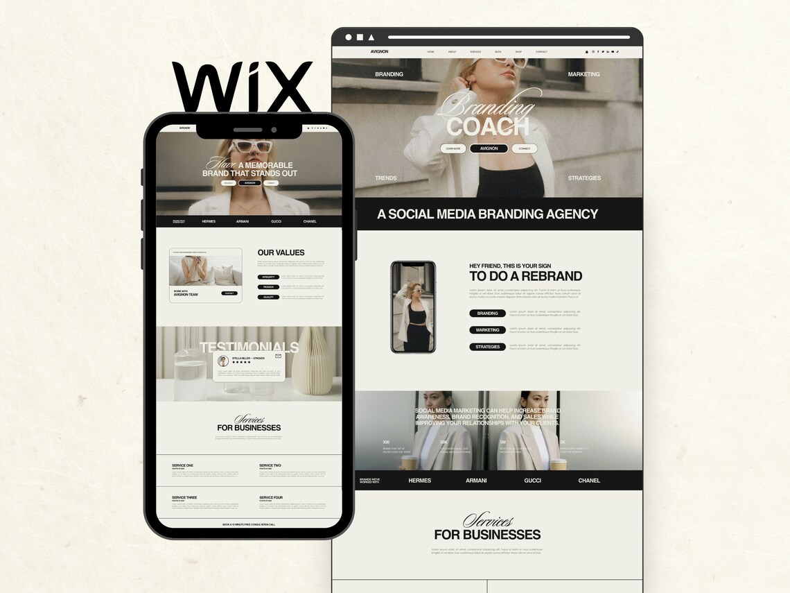 Wix Website Template for Social Media Manager Agency Small Businesses ...