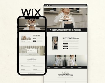Wix Website Template for Social Media Manager Agency Small Businesses, Simple Minimalist Design ...