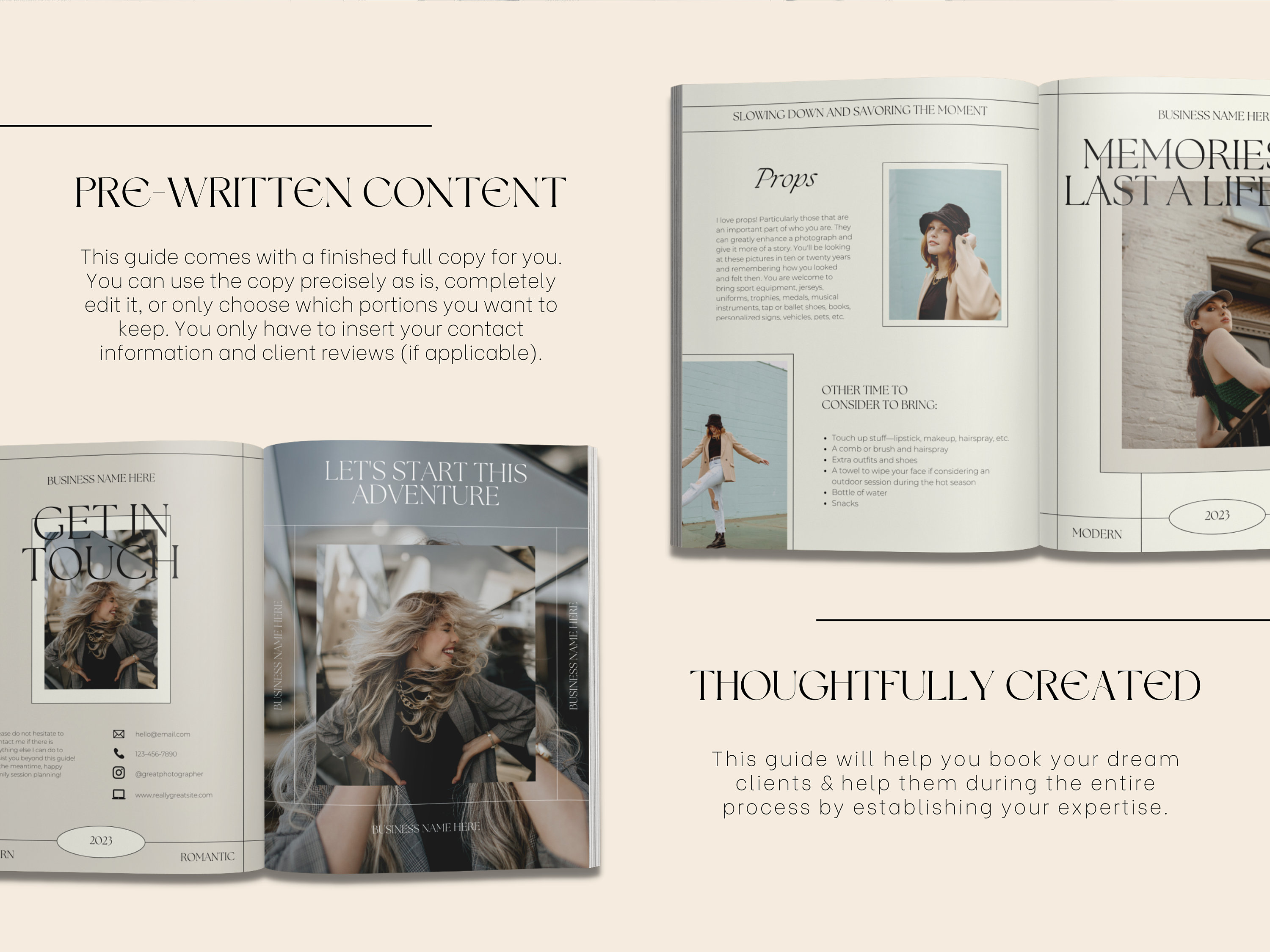 CANVA Modern Senior Session Guide With Content, Pre-written Welcome ...