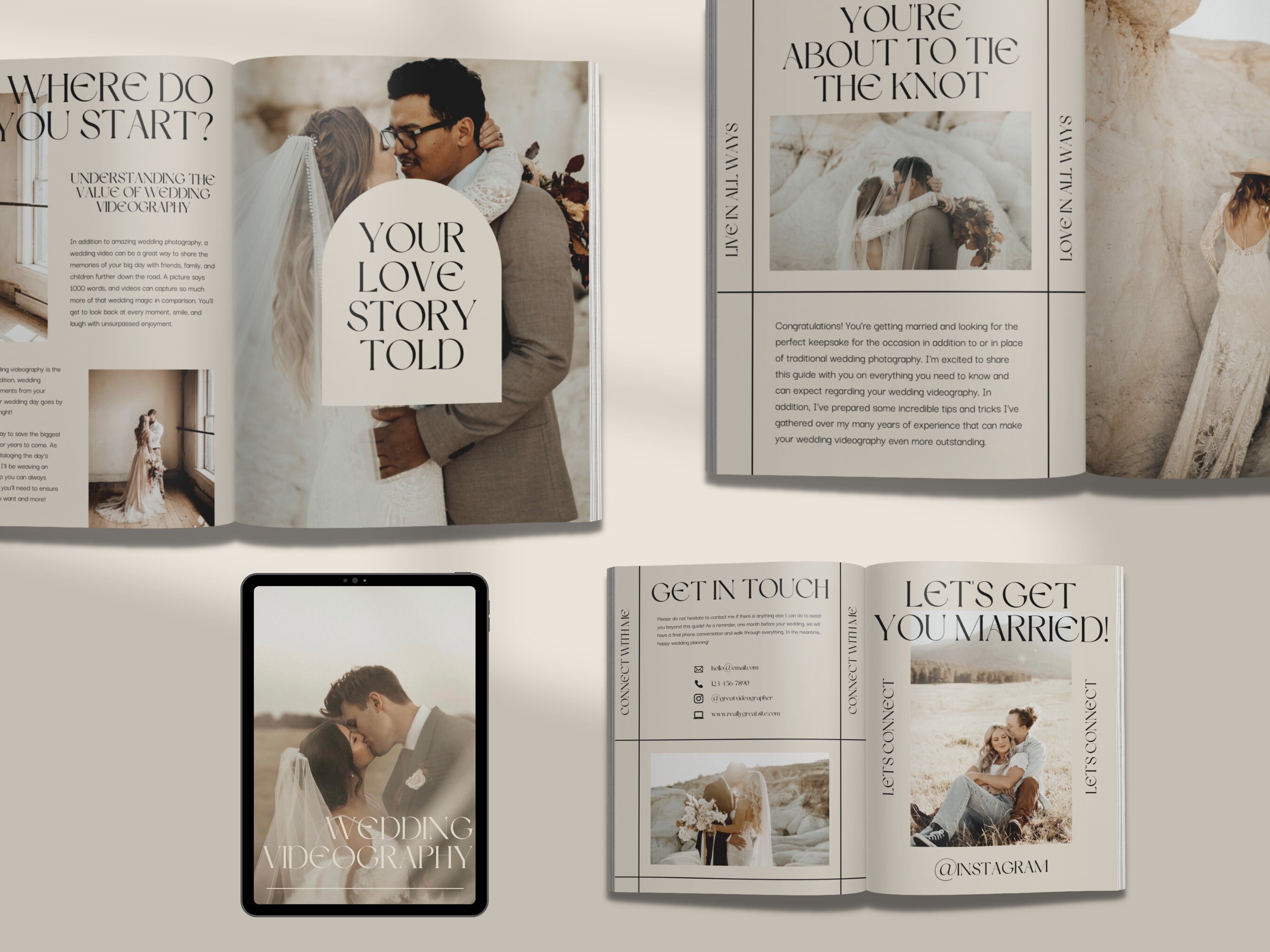 CANVA Modern Wedding Videography Client Guide With Content, Pre-written ...