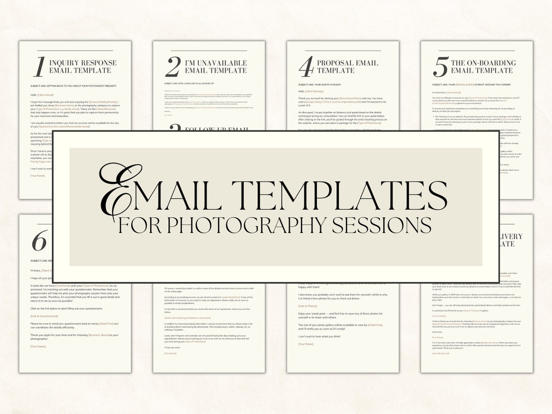 Session Photography Email Templates, Inquiry Response, Photography ...