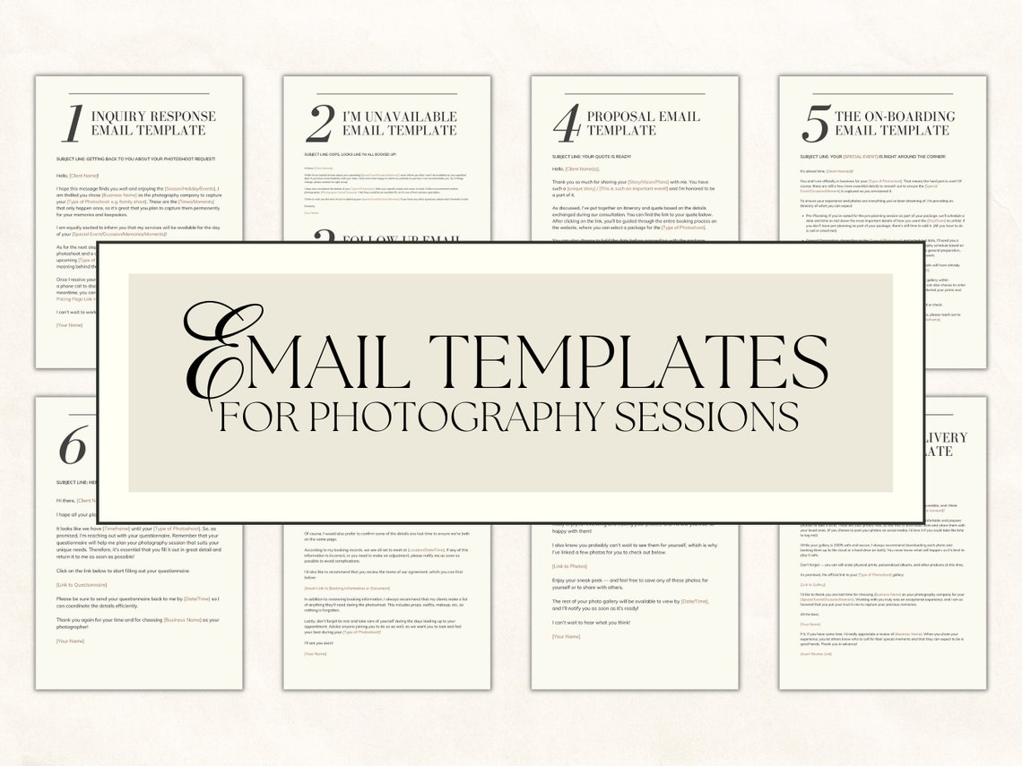 Session Photography Email Templates, Inquiry Response, Photography ...