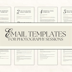 Session Photography Email Templates, Inquiry Response, Photography ...