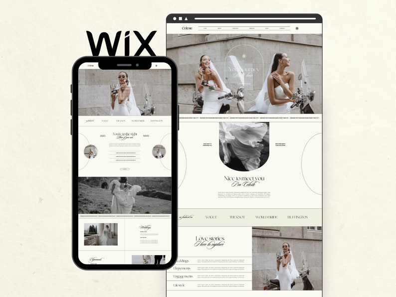 Wix Website Template for Fine Art Wedding Photographer, Modern ...