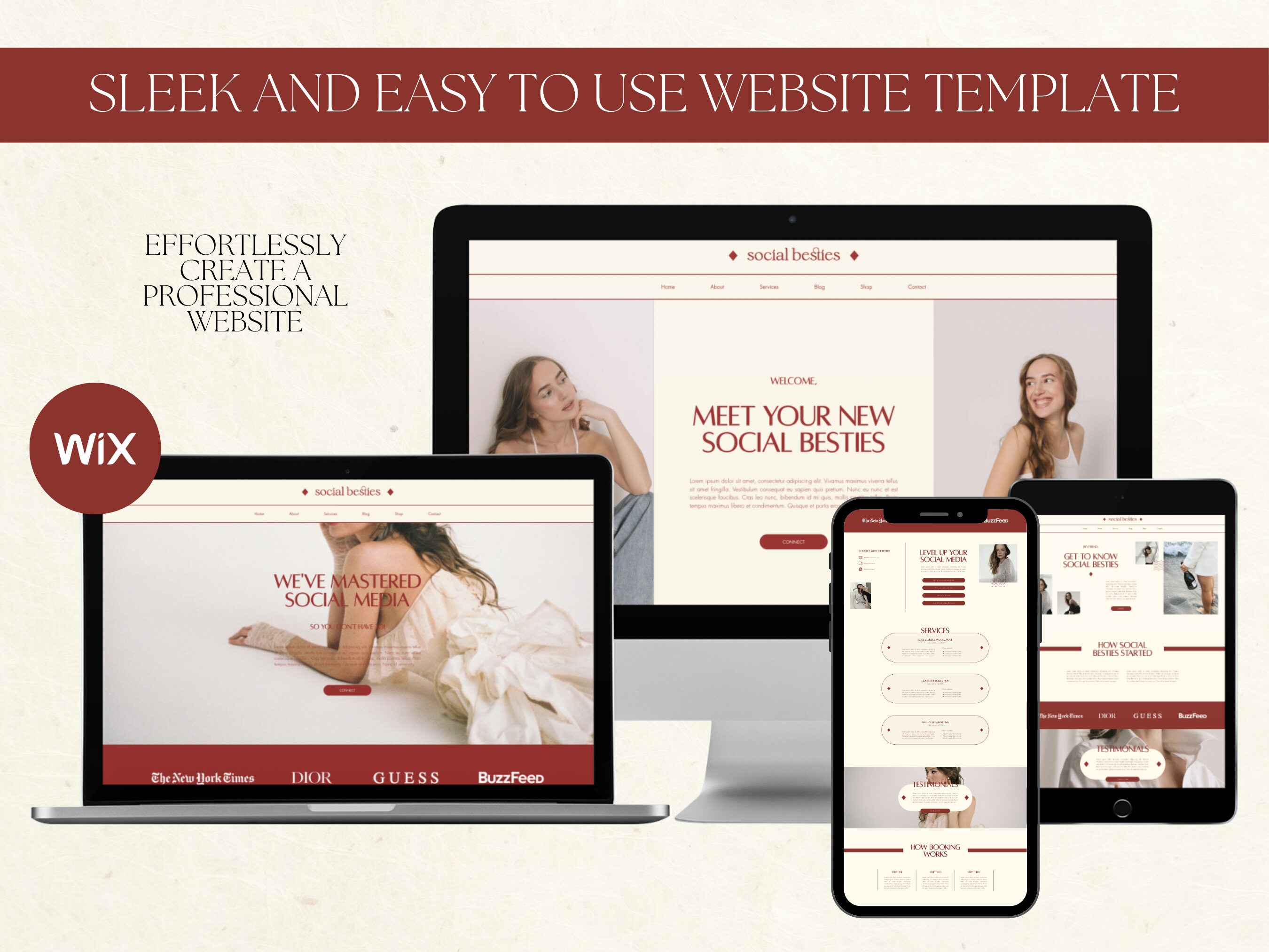 Wix Website Template for Social Media Manager Agency Small Businesses ...