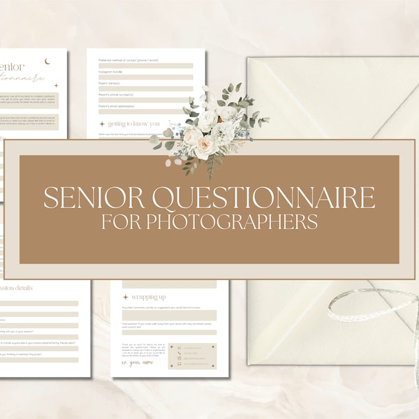 Senior Questionnaire - Etsy