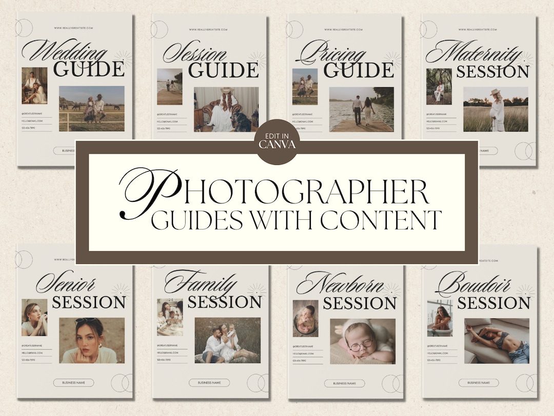 CANVA Photography Guide Bundle, Modern Pre-written Client Guides ...