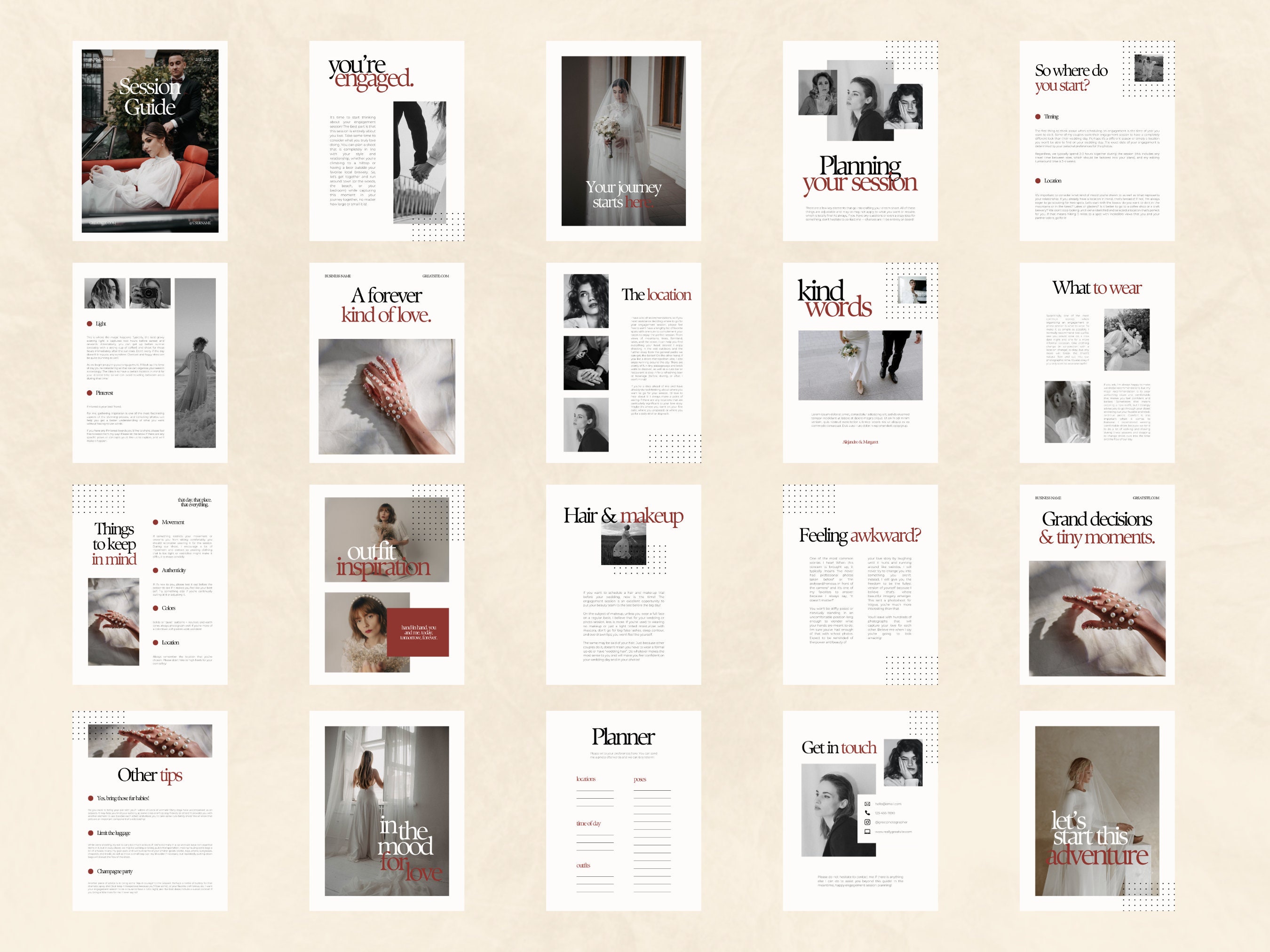 CANVA Modern Editorial Minimalist Client Engagement Session Style Guide ...