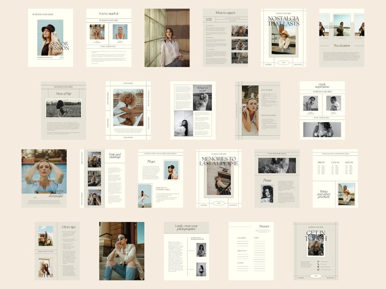 CANVA Modern Senior Session Guide With Content, Pre-written Welcome ...