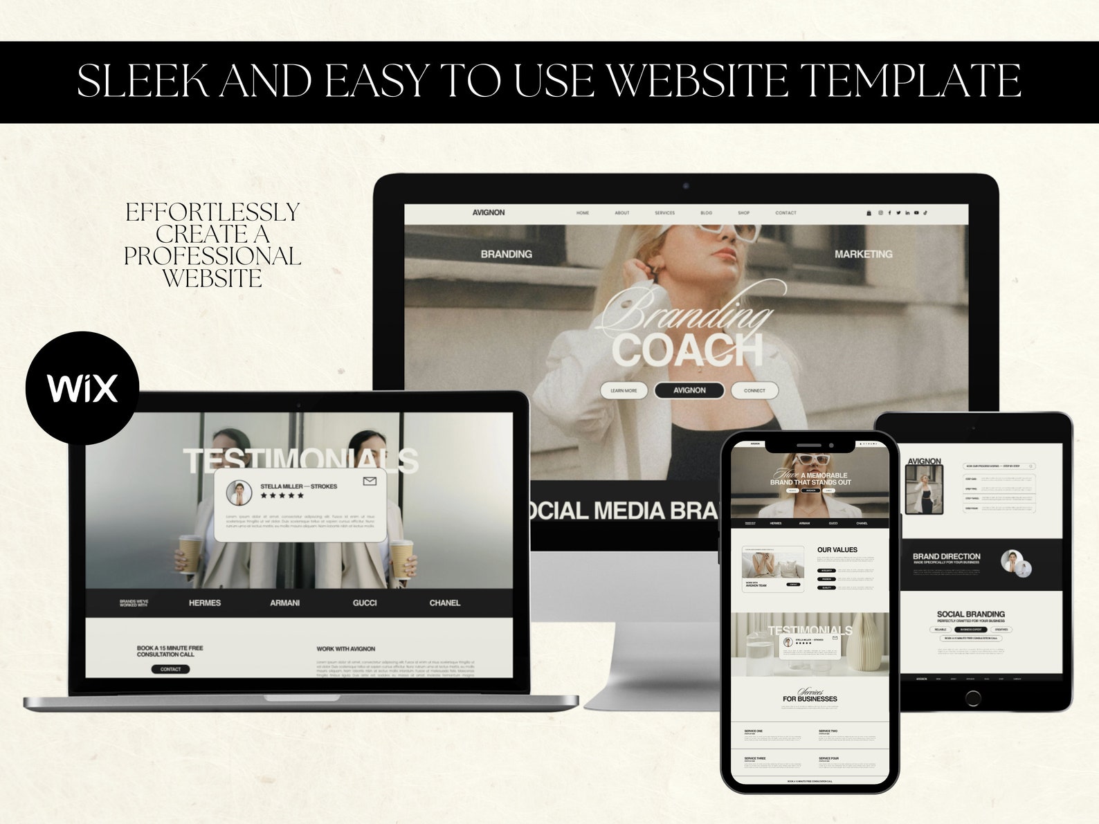 Wix Website Template for Social Media Manager Agency Small Businesses ...