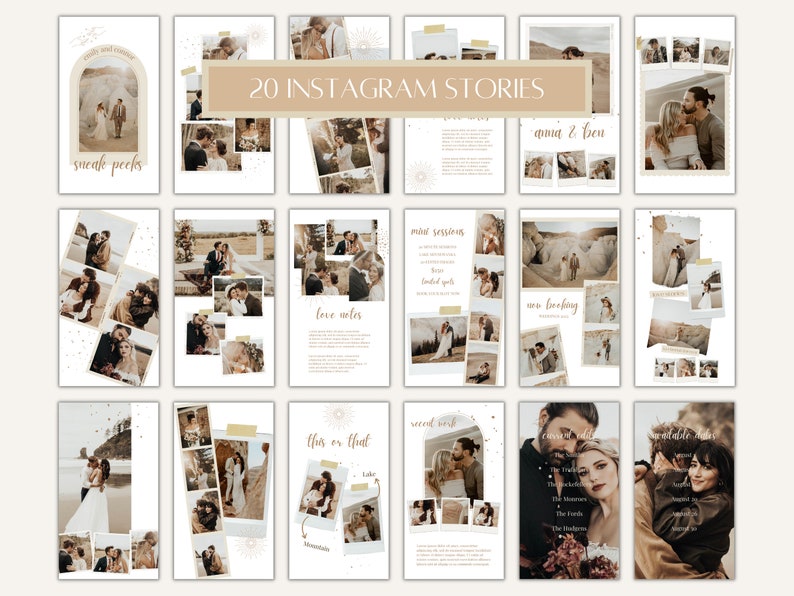 CANVA Boho Instagram Bundle Pack for Photographers, IG Post Carousel ...