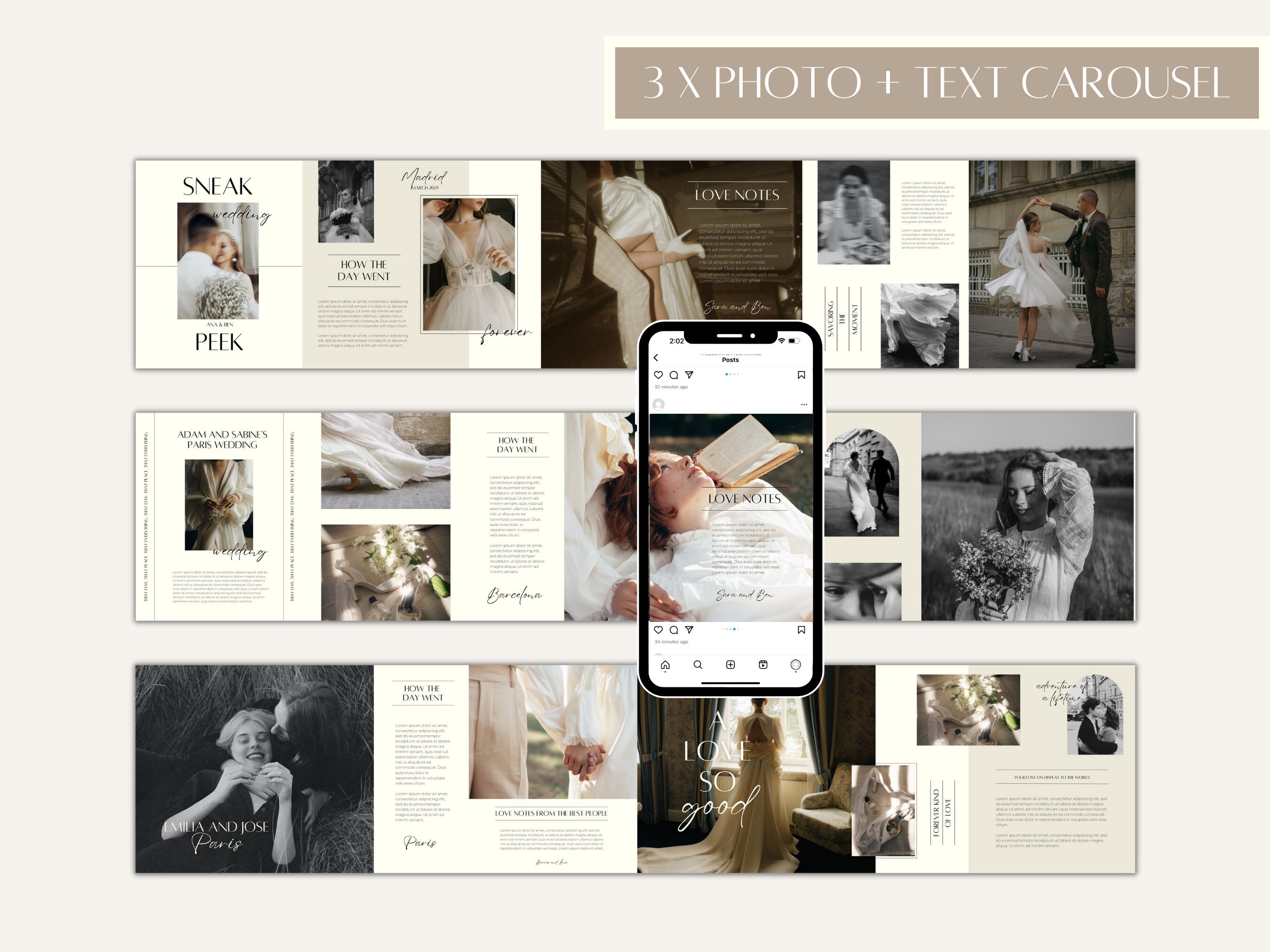 CANVA Modern Instagram Bundle Pack for Photographer, IG Post Carousel ...