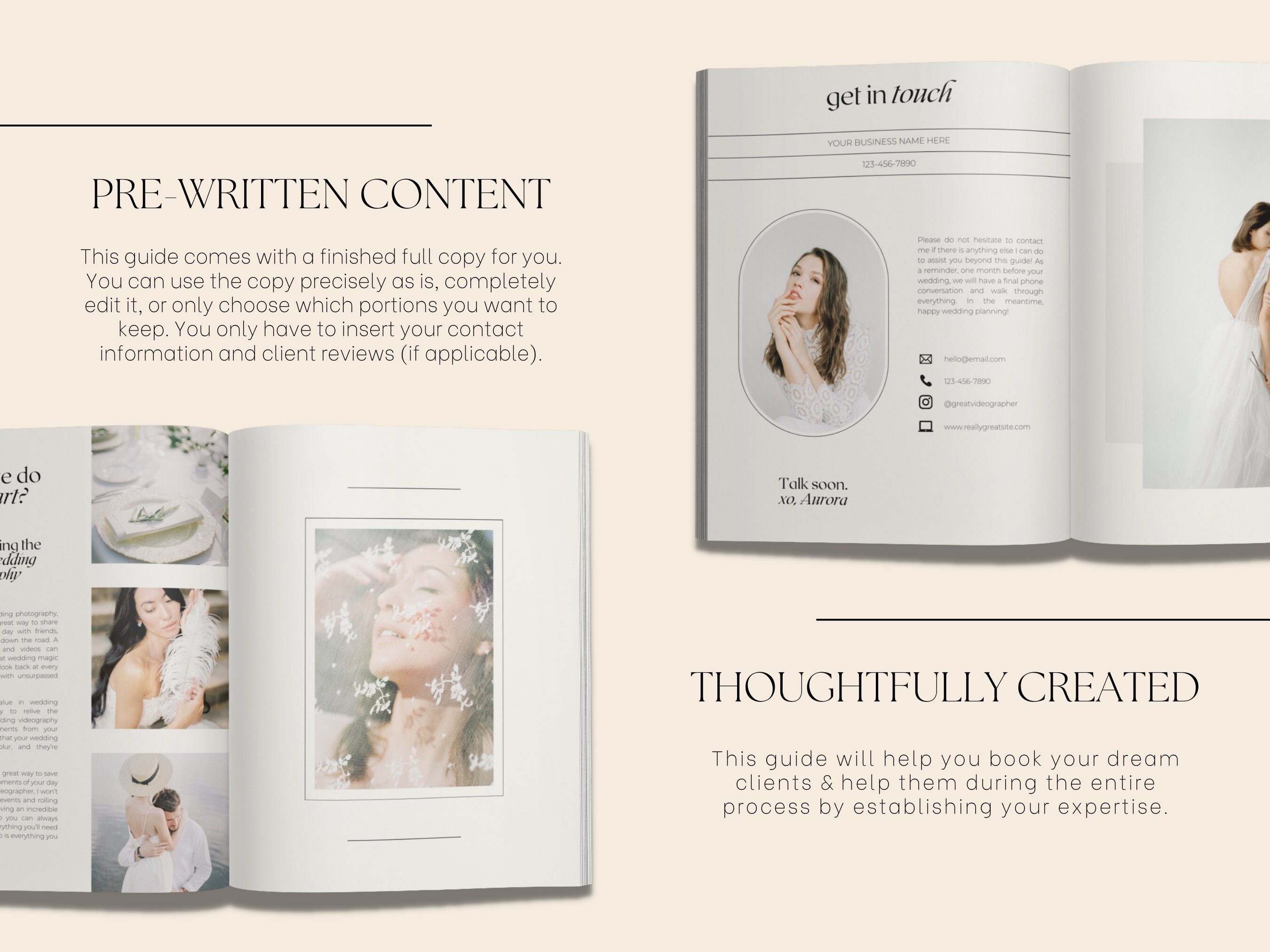 CANVA Modern Luxury Fine Art Wedding Videography Guide With Content ...