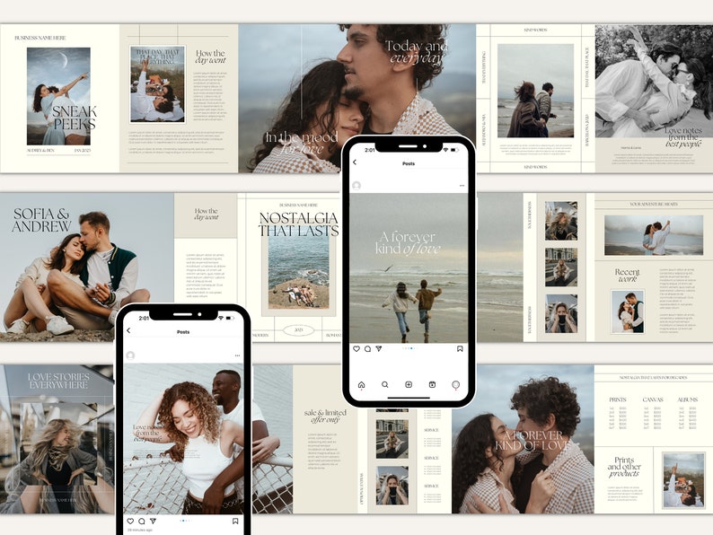 CANVA Modern Instagram Bundle Pack for Photographer, IG Post Carousel ...