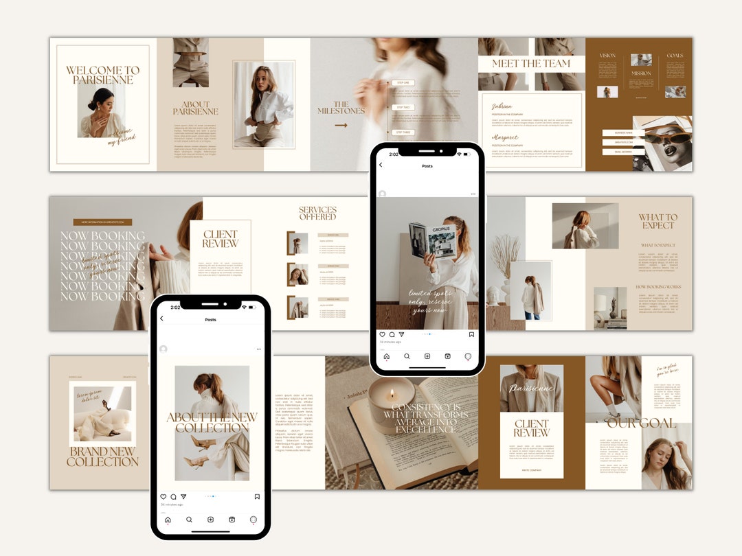 CANVA Boho Instagram Post Carousel, Editable IG Template Small Business ...