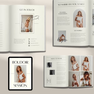 CANVA Modern Boudoir Session Client Guide With Content, Pre-written Preparation Guide, Editable ...