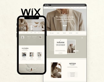 Wix Website Template for Social Media Manager Agency Small Businesses, Simple Minimalist Design ...