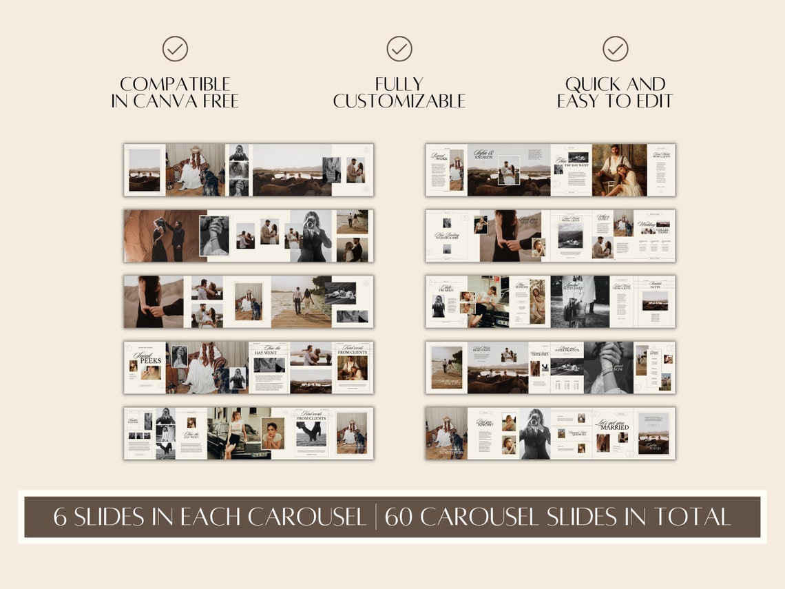 CANVA Modern Instagram Post Carousel, Editable IG Templates ...