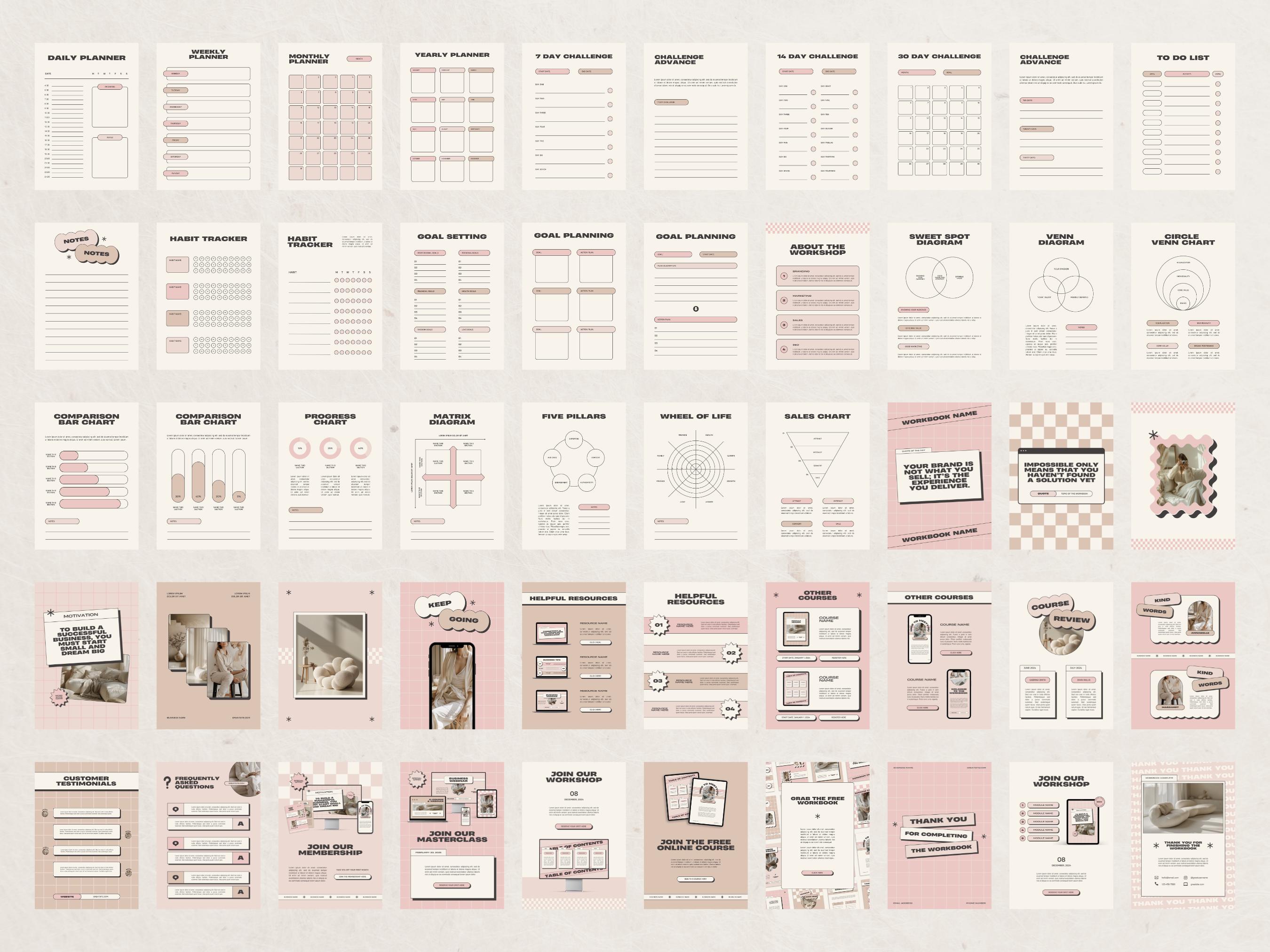 Canva Workbook Template for Coaches & Course Creators, Coaching Tools ...