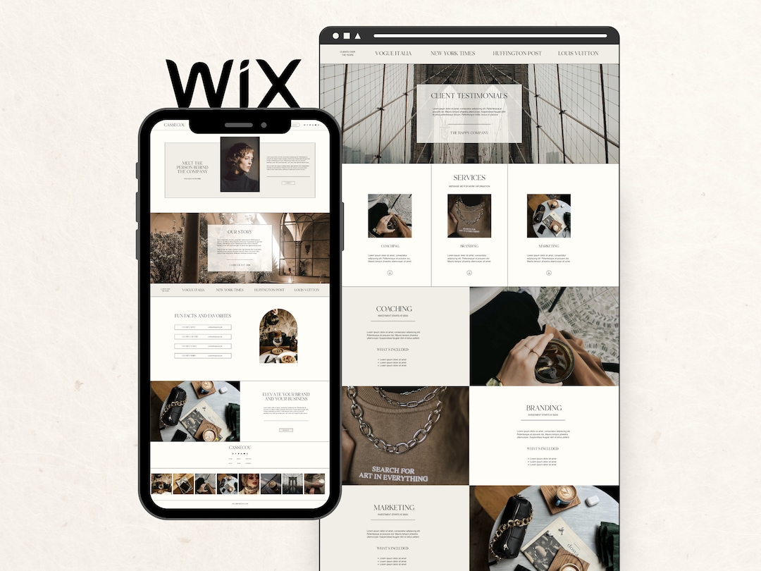 Wix Website Template for Creative Entrepreneurs Life Coach Influencer ...