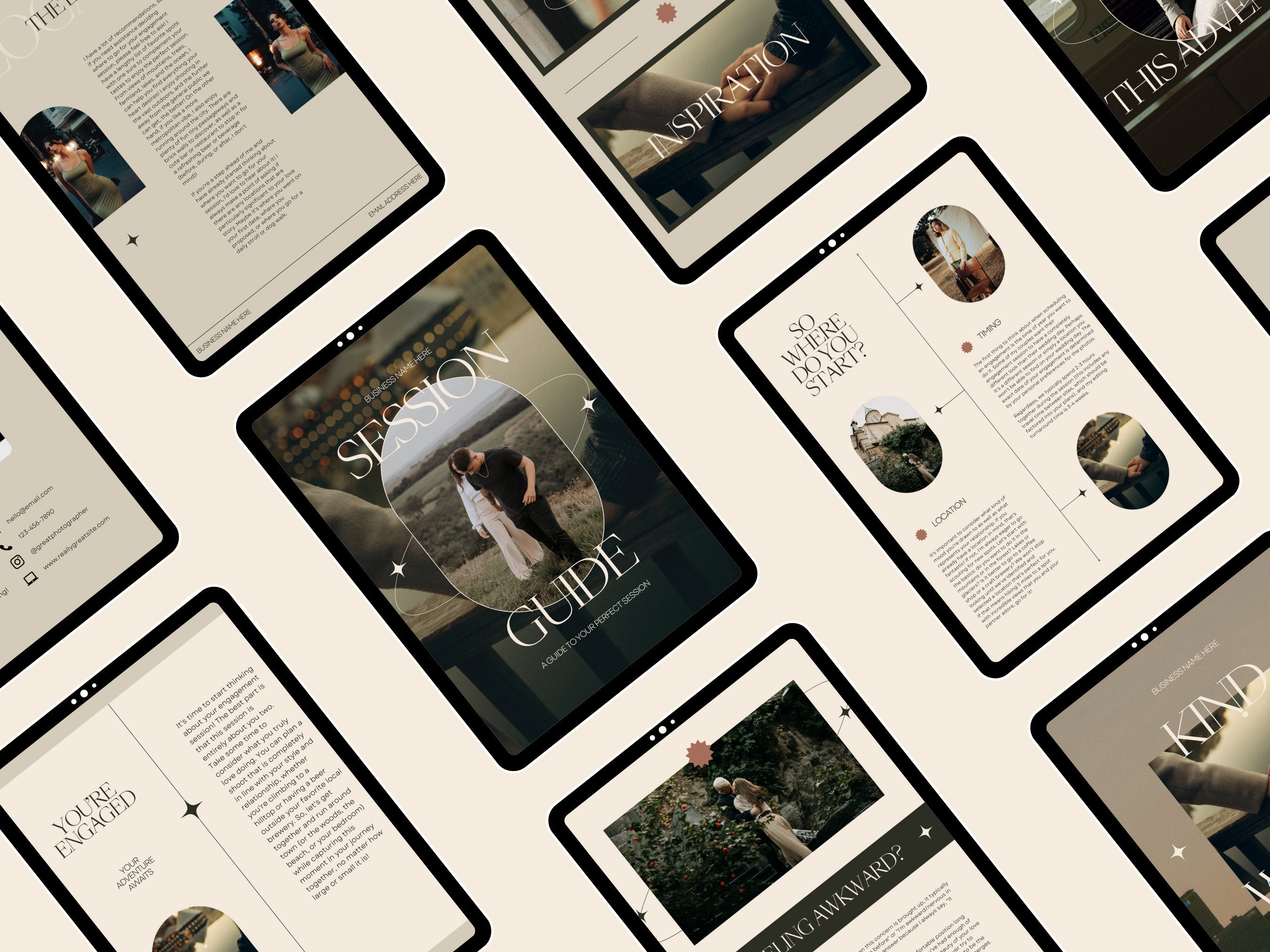 CANVA Modern Client Engagement Session Style Guide With Content, Pre-written Couples Session ...