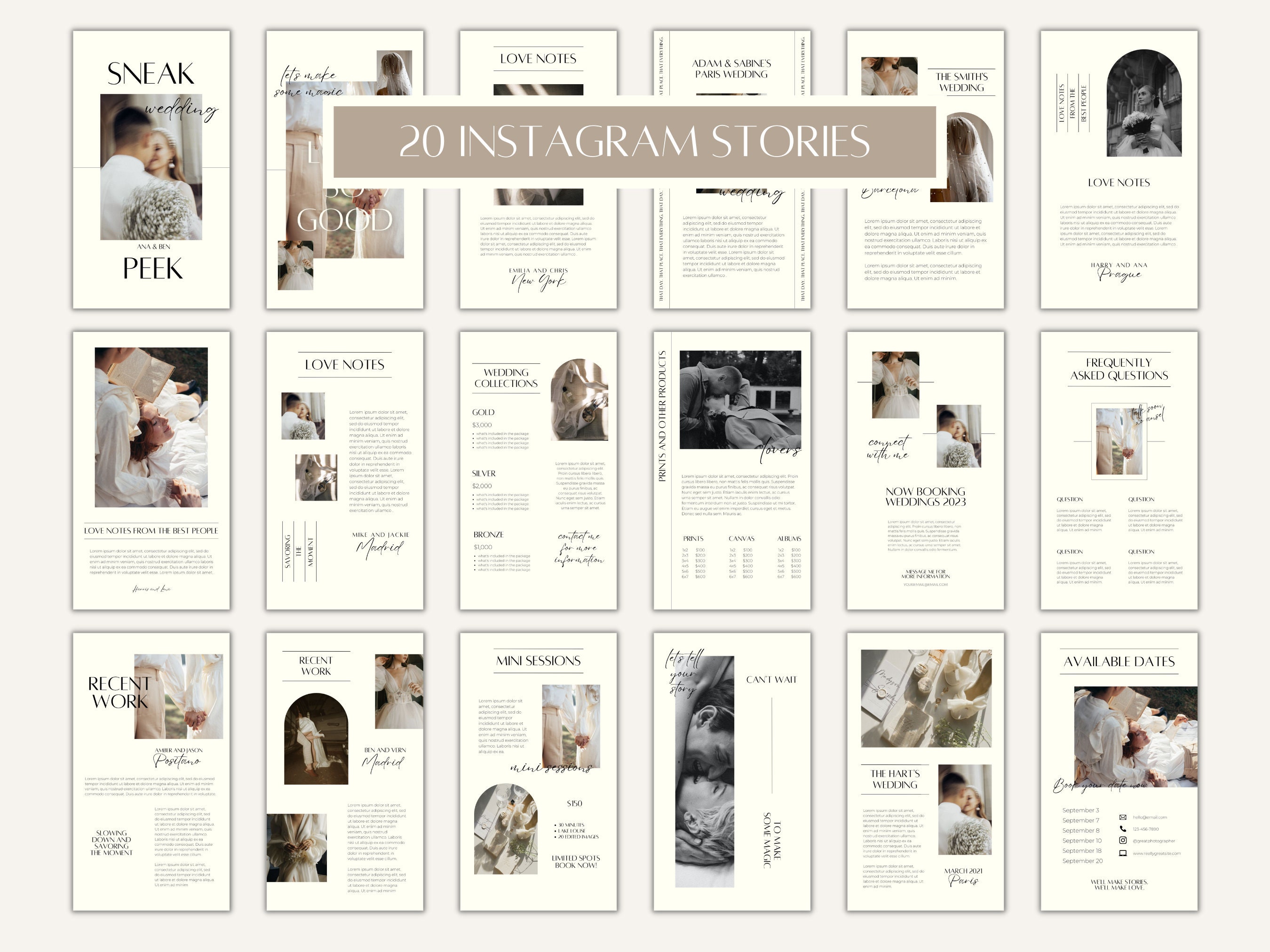 CANVA Modern Instagram Bundle Pack for Photographer, IG Post Carousel ...