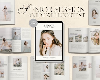CANVA Modern Senior Session Guide With Content, Pre-written Welcome ...