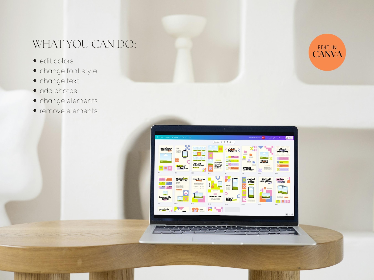 Canva Colorful Instagram Stories and Posts Bundle, Editable Templates ...