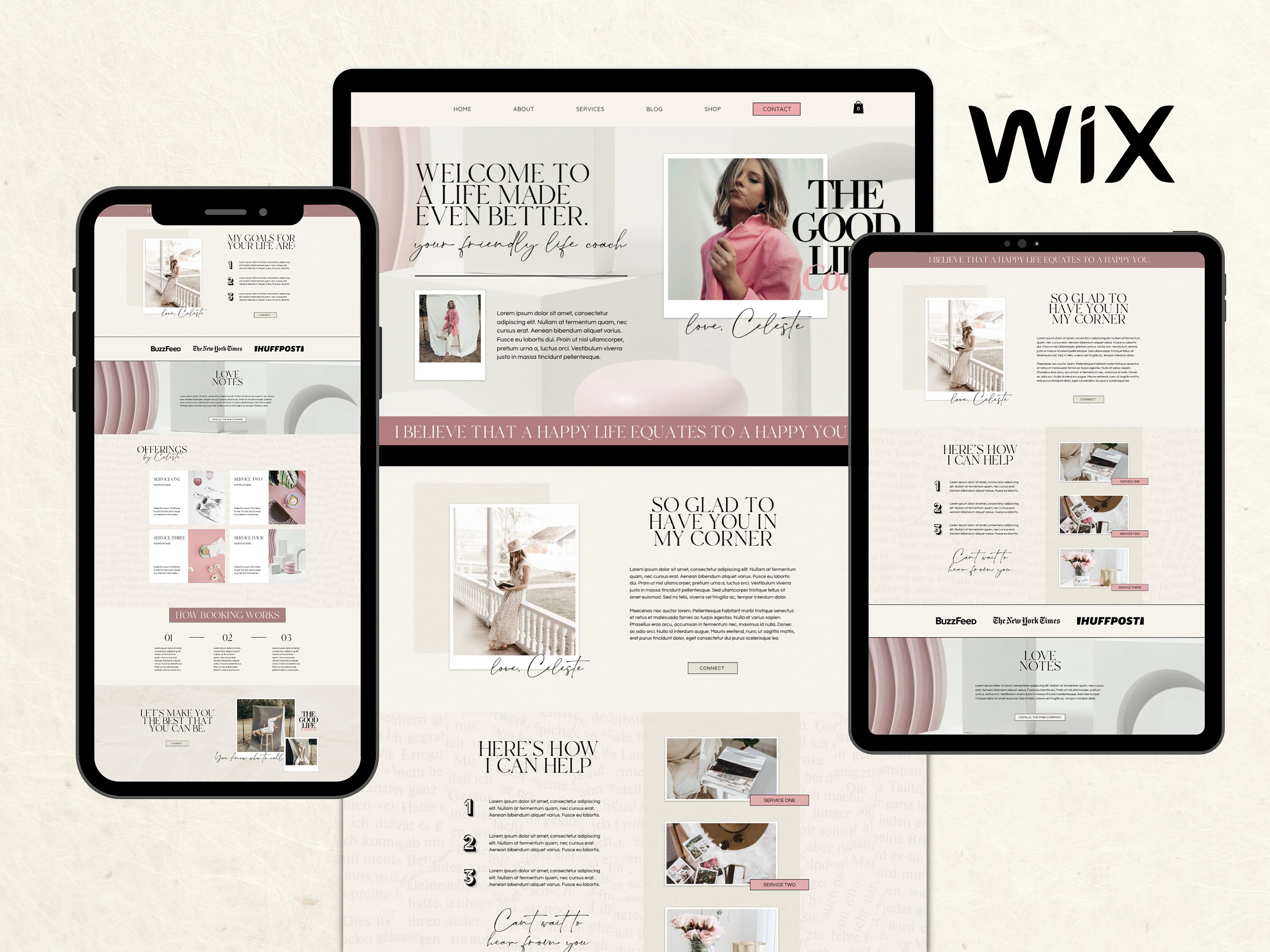 Wix Website Template for Life Coach Influencer Blogger Small - Etsy