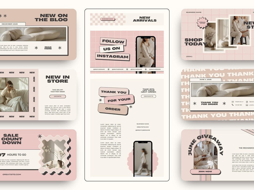 Email Marketing Templates Canva, Modern Pink Retro Newsletter Template ...