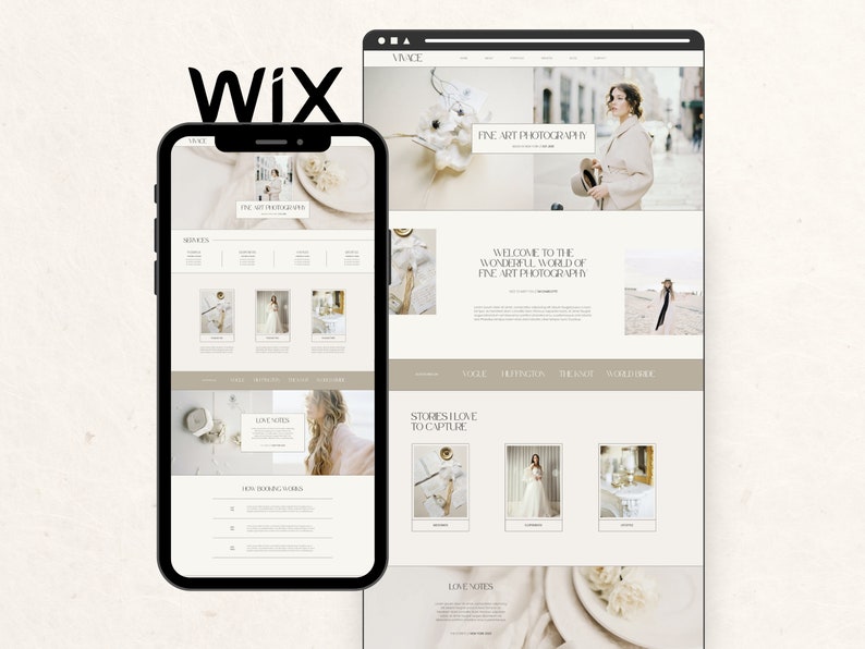 Wix Website Template for Fine Art Wedding Photographer, Modern ...