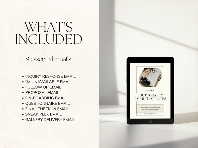 Session Photography Email Templates, Inquiry Response, Photography ...