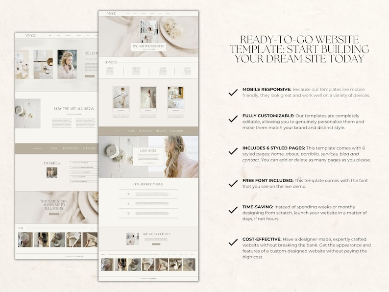 Wix Website Template for Fine Art Wedding Photographer, Modern ...