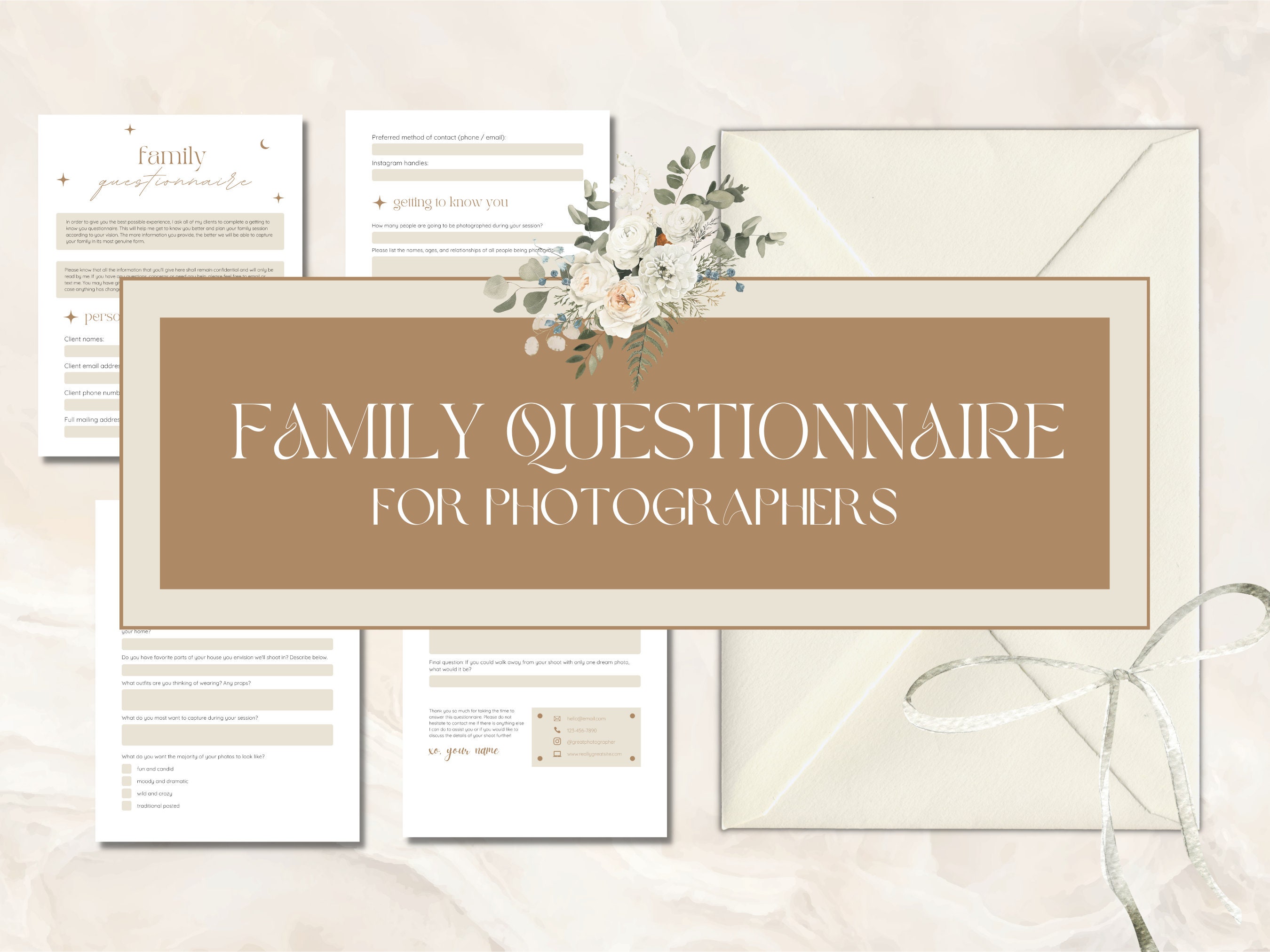 Family Session Photography Client Questionnaire Form Canva - Etsy