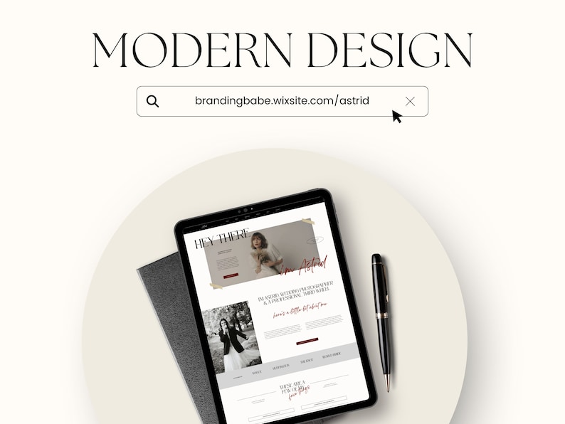 Wix Website Template for Wedding Photographer, Modern Editorial Red ...