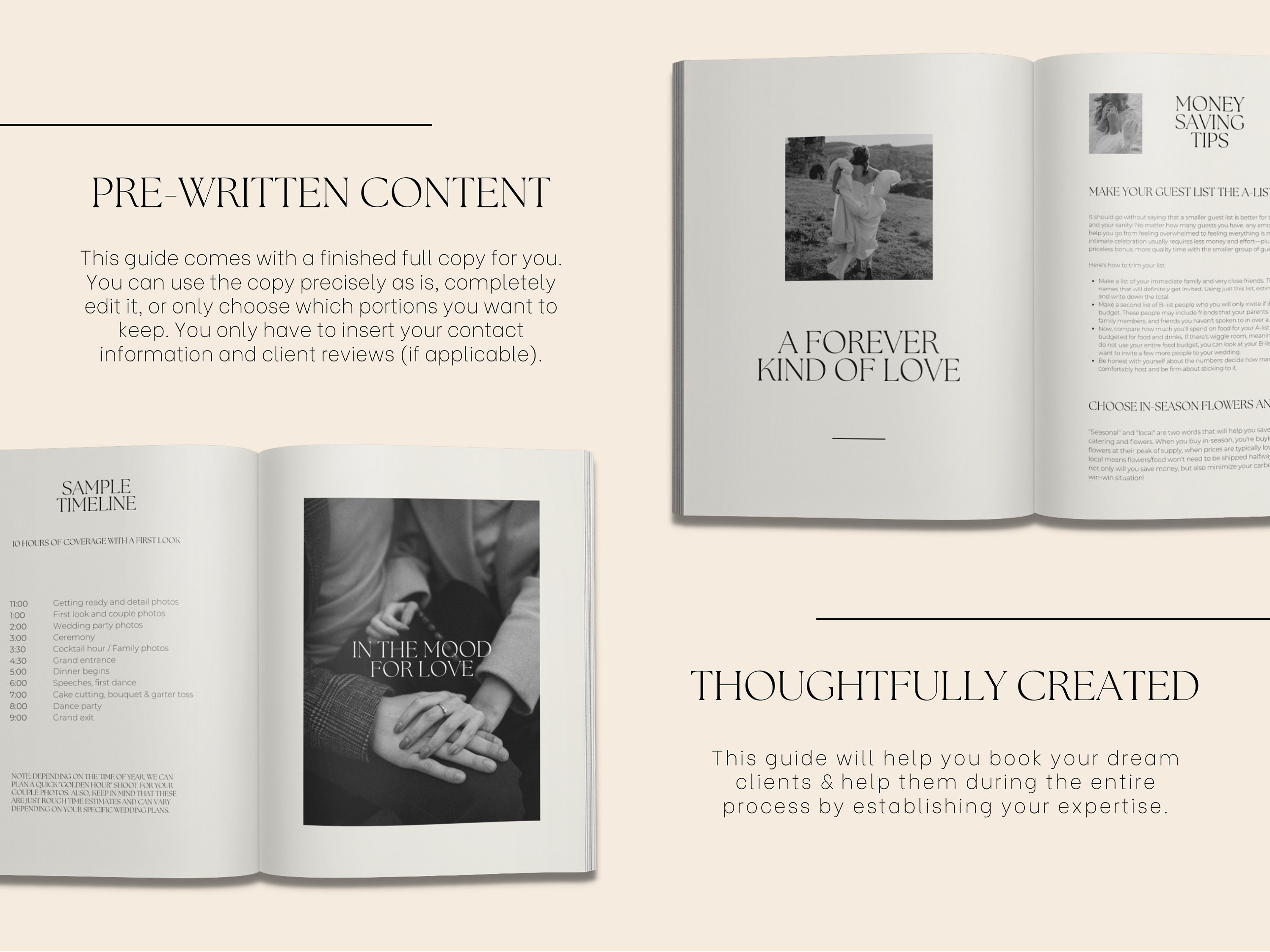 CANVA Modern Minimalist Wedding Photography Client Guide With Content ...