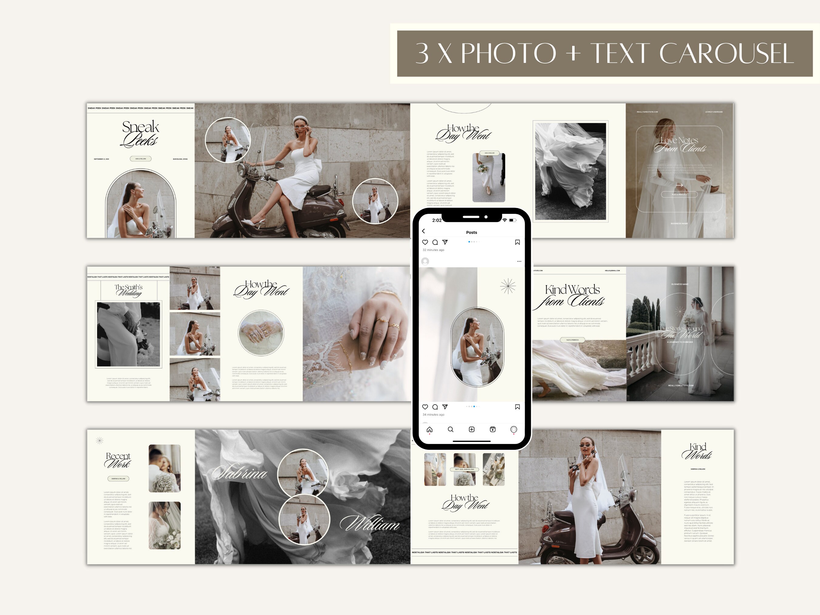 CANVA Modern Instagram Bundle Pack for Photographer, IG Post Carousel ...