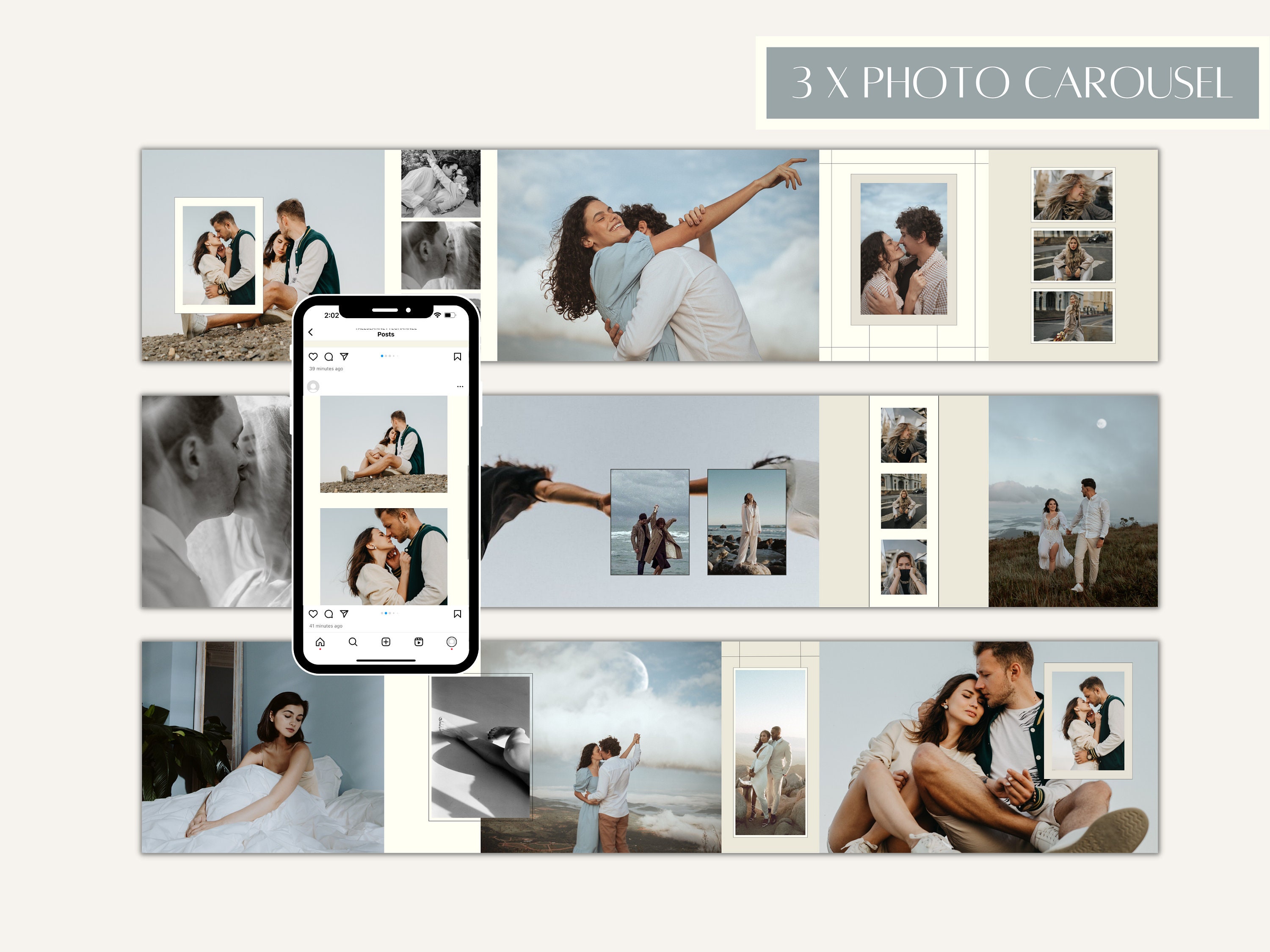 CANVA Modern Instagram Bundle Pack for Photographer, IG Post Carousel ...