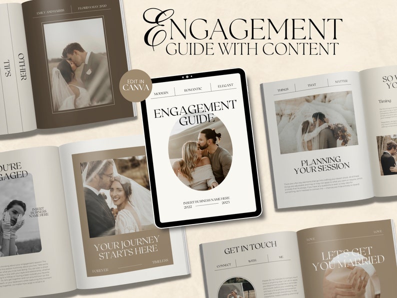 CANVA Modern Client Engagement Session Style Guide With Content, Pre-written Couples Session ...