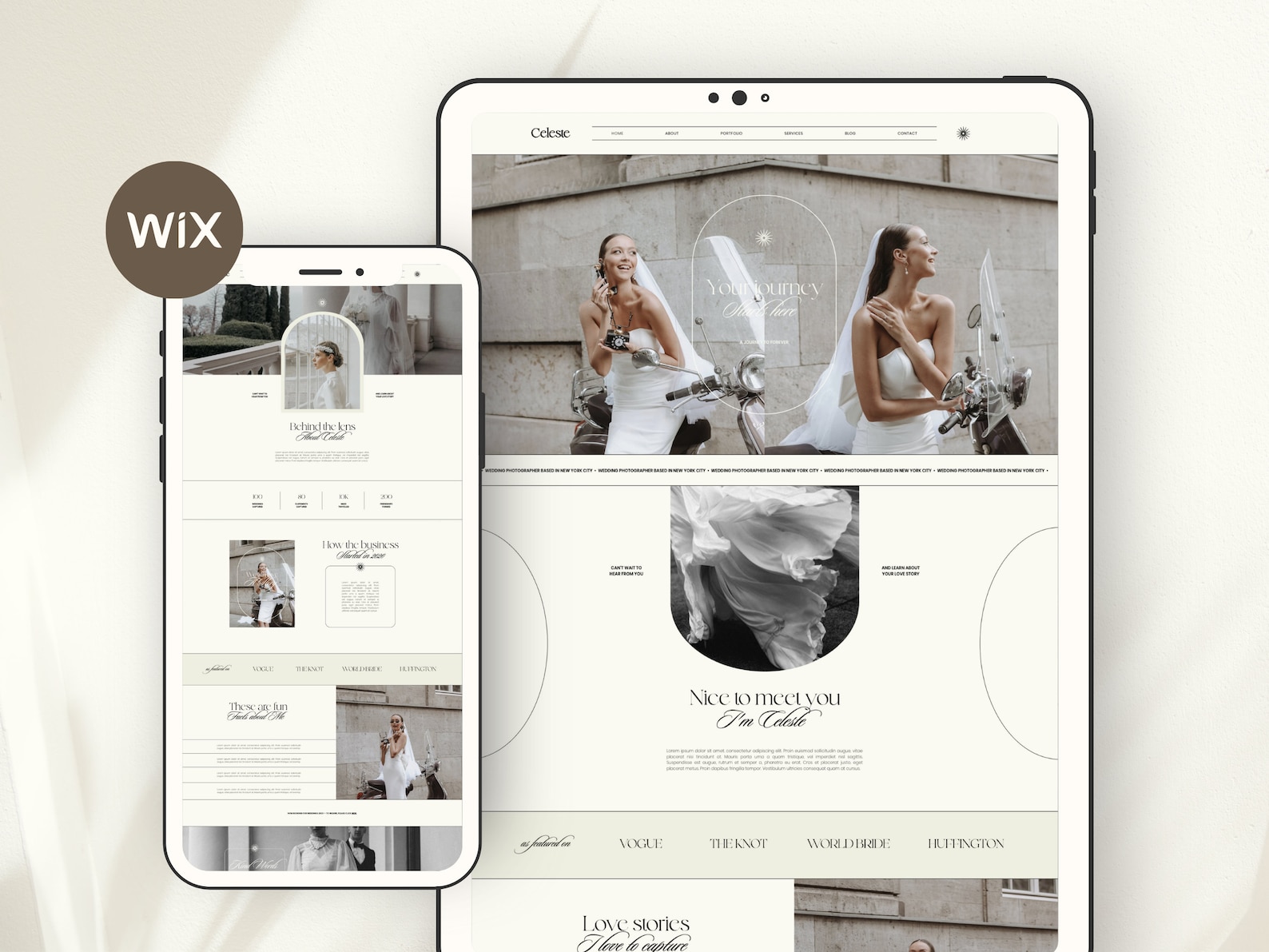 Wix Website Template for Fine Art Wedding Photographer, Modern ...