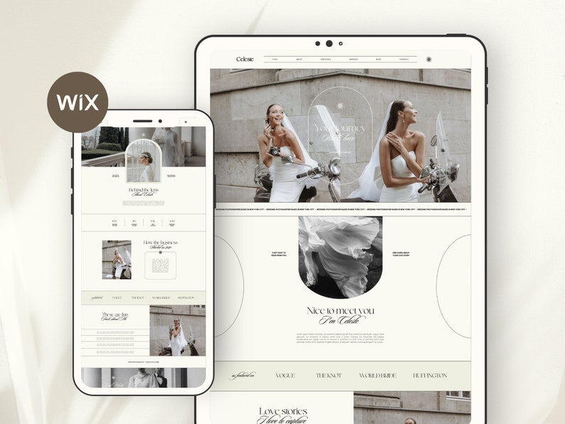 Wix Website Template for Fine Art Wedding Photographer, Modern ...